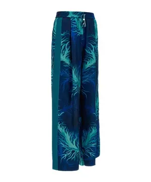 F.R.S FOR RESTLESS SLEEPERS Coral Print Wide-leg Trousers - Blue