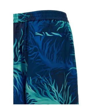 F.R.S FOR RESTLESS SLEEPERS Coral Print Wide-leg Trousers - Blue