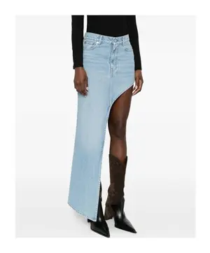 Coperni Asymmetrical One-leg Denim Skirt - Blu