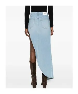 Coperni Asymmetrical One-leg Denim Skirt - Blu