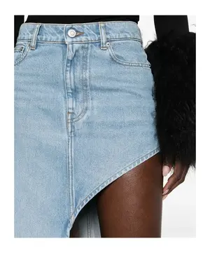 Coperni Asymmetrical One-leg Denim Skirt - Blu