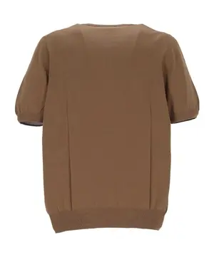 GRAN SASSO Short Sleeve Knit Sweater - Brown