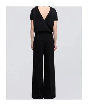 Aspesi High Waist Wide Leg Casual Pants - Black