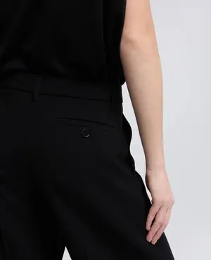 Aspesi High Waist Wide Leg Casual Pants - Black