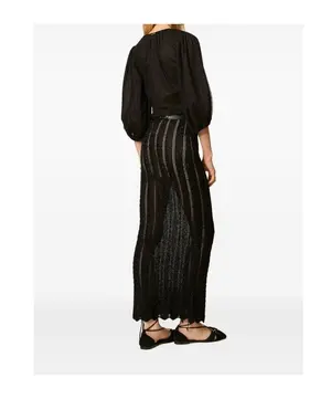 TWINSET Knitted Maxi Skirt With Openwork Hem