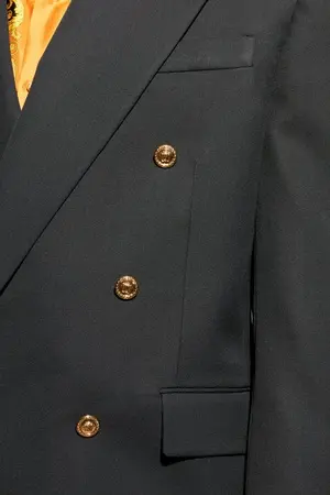 Versace Double-breasted Tailored Blazer - Black