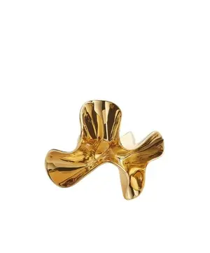 Bottega Veneta Sculptural Gold And Silver Ring - Golden