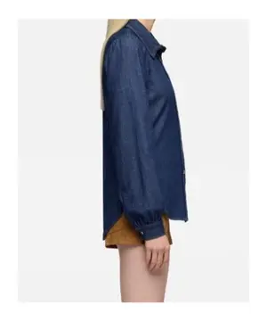 7 For All Mankind Puff Sleeve Shirt - Dark Blue