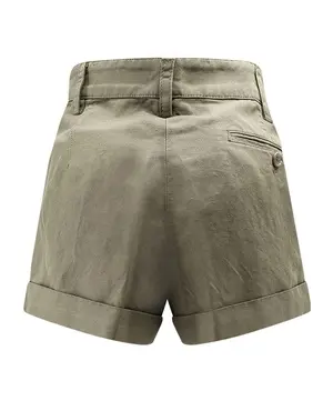 Aspesi Pleated Tailored Shorts With Cuffed Hem - Green