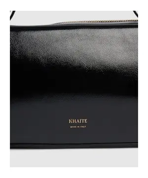 Khaite Simona Crackled Patent Shoulder Bag - Black