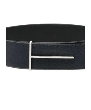 TOM FORD Leather Reversible Belt With Palladium-plated Buckle - Black
