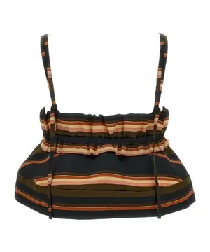 Sacai Striped Ruched Camisole Top
