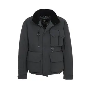 Moncler Long-sleeved Down Jacket With Stand-up Collar - Black