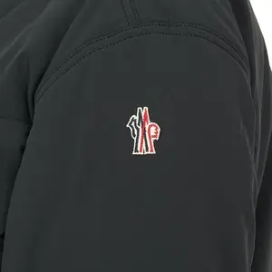 Moncler Long-sleeved Down Jacket With Stand-up Collar - Black