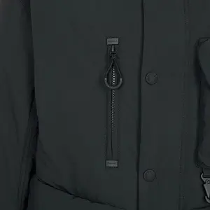 Moncler Long-sleeved Down Jacket With Stand-up Collar - Black