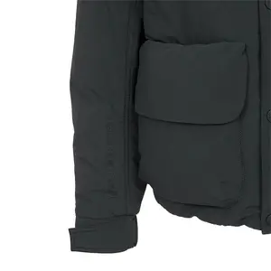 Moncler Long-sleeved Down Jacket With Stand-up Collar - Black
