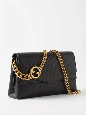 Gucci Chain Linked Large Shoulder Bag - Black