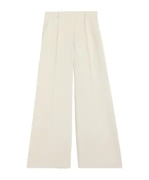 Aspesi High Waisted Wide Leg Casual Pants - White