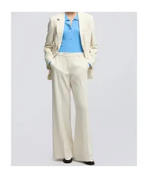 Aspesi High Waisted Wide Leg Casual Pants - White