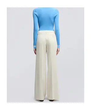 Aspesi High Waisted Wide Leg Casual Pants - White