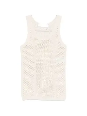 GOLDEN GOOSE Sleeveless Knit Top With Logo Patch
