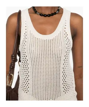 GOLDEN GOOSE Sleeveless Knit Top With Logo Patch