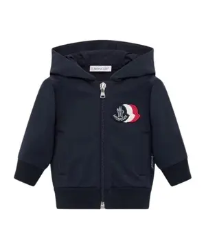 Moncler Tricolor Logo Zip-up Hoodie