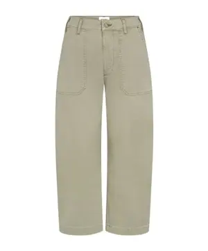FRAME High-rise Cropped Trouser With Utility Pockets - Thyme