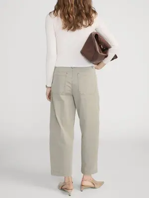 FRAME High-rise Cropped Trouser With Utility Pockets - Thyme