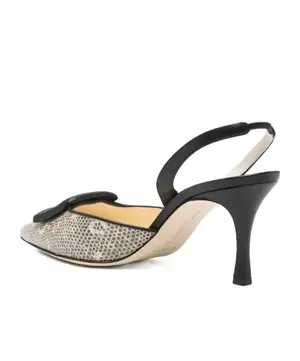 Manolo Blahnik Maysli Buckled Pointed Toe Pumps - Nude