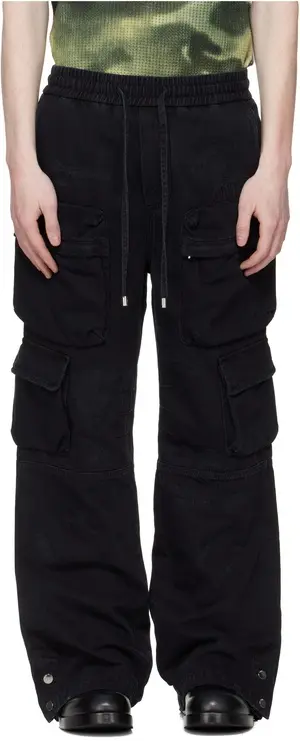 Amiri Distressed Cargo Jeans - Black