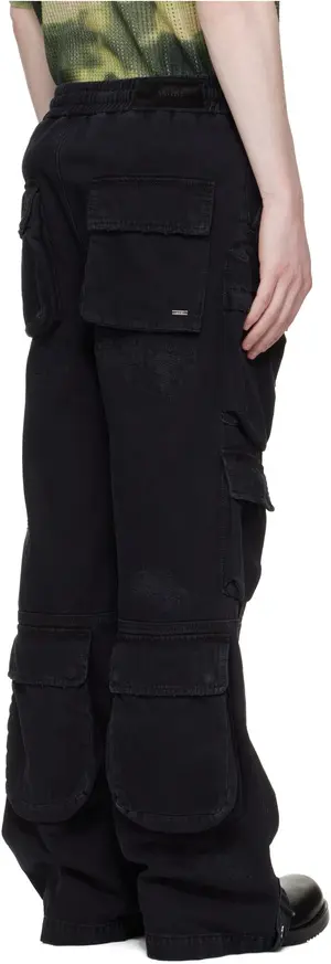 Amiri Distressed Cargo Jeans - Black