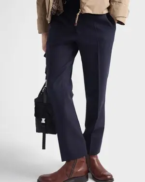 Prada Pleated Tailored Trousers - Navy
