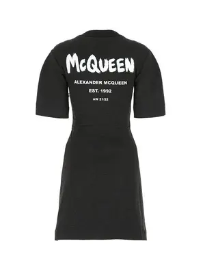 Alexander McQueen Logo Print Mini Dress