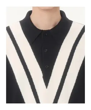 Valentino Garavani Wool Polo Shirt With Inlaid V