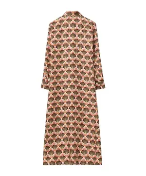La DoubleJ Silk Twill Printed Shirt Dress - Brown