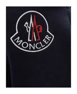 Moncler Logo Patch Cotton Wool Track Pants