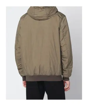 Stone Island Hooded Zip-up Padded Jacket - Green
