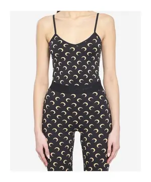 MARINE SERRE V-neck Halter Top Printed