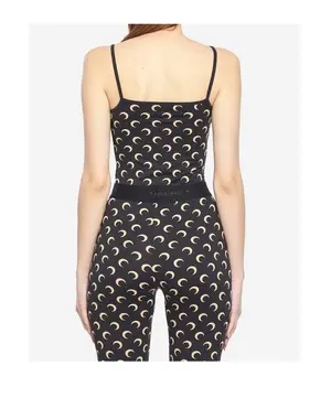 MARINE SERRE V-neck Halter Top Printed