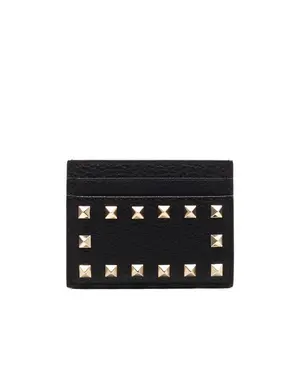 Valentino Garavani Studded Card Holder Wallet - Black