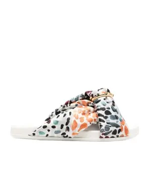 Fendi Printed Silk Sandals With Knot Detail