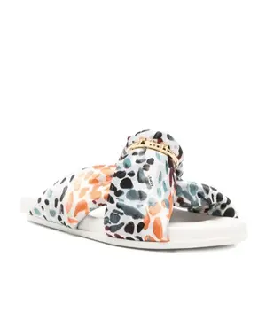 Fendi Printed Silk Sandals With Knot Detail