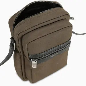Saint Laurent Zipper Oblique Canvas Crossbody Bag