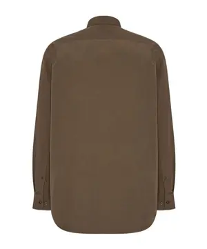 THE ROW Nilo Poplin Shirt - Nut Brown