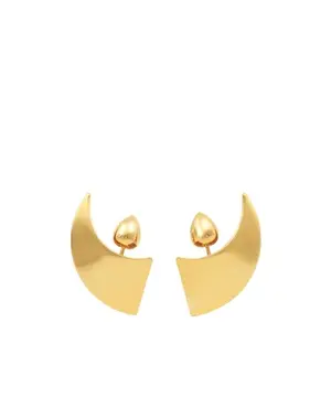 Alaïa Sculptural Pyramid Earrings With Logo Detail