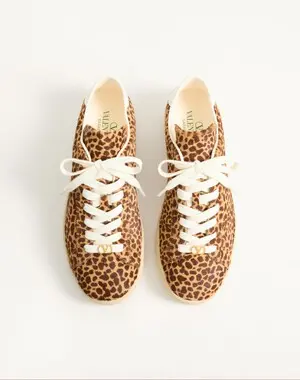 Valentino Garavani Leopard Print Lace-up Sneakers