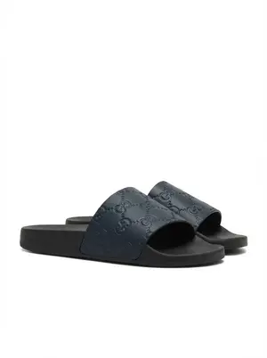 Gucci Logo Embossed Slide Sandals