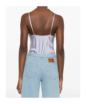 FORTE_FORTE V-neck Ruched Bodysuit