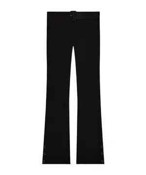 COURREGES Courrèges Belted Rib-knit Flare Trousers